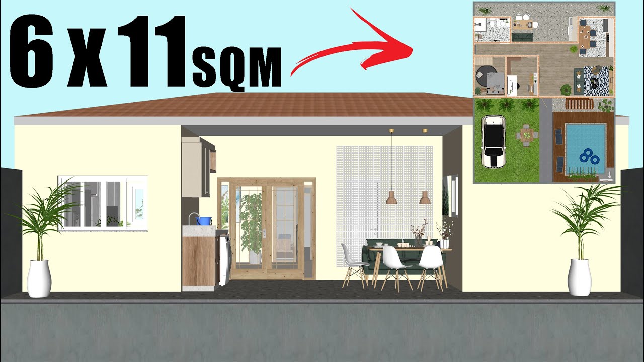 SMALL HOUSE DESIGN 66 METERS /2 Bedrooms - YouTube