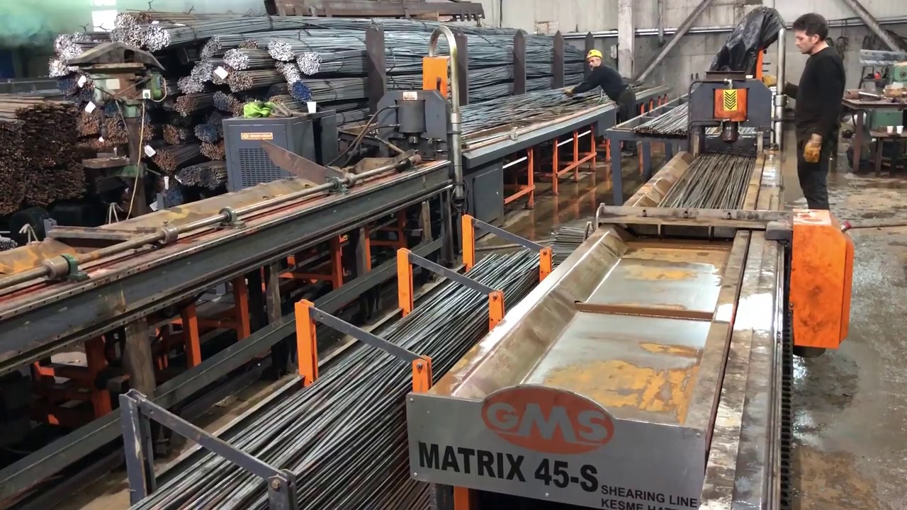 automatic rebar cutting line MATRIX 45S - YouTube