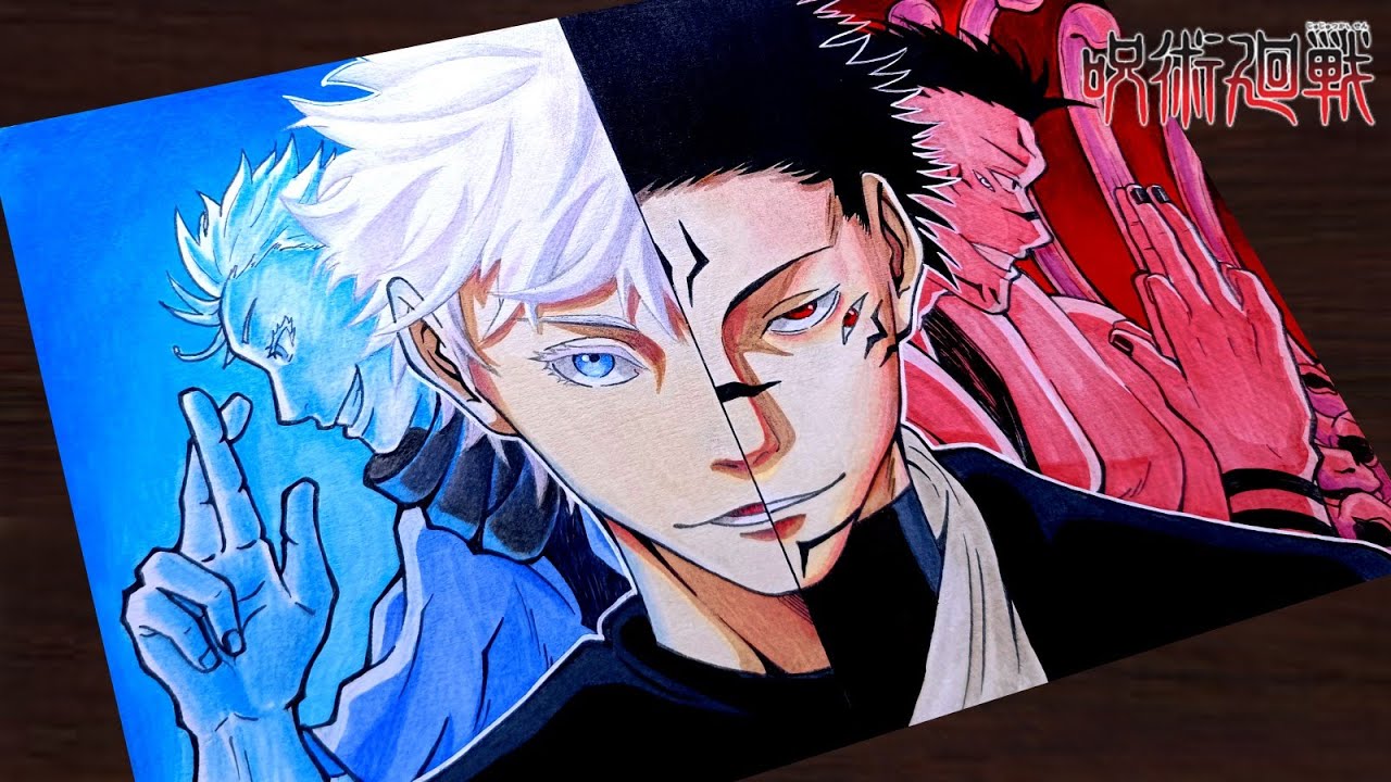 How to Draw"Satoru Gojo vs Sukuna"step by step (Tutorial) for beginners ...