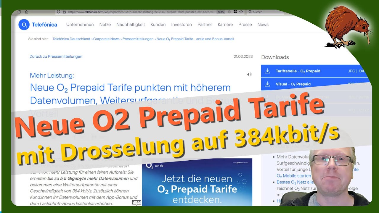 Neue Prepaid-Tarife von O2 mit Weitersurfgarantie (384kbit/s) - YouTube