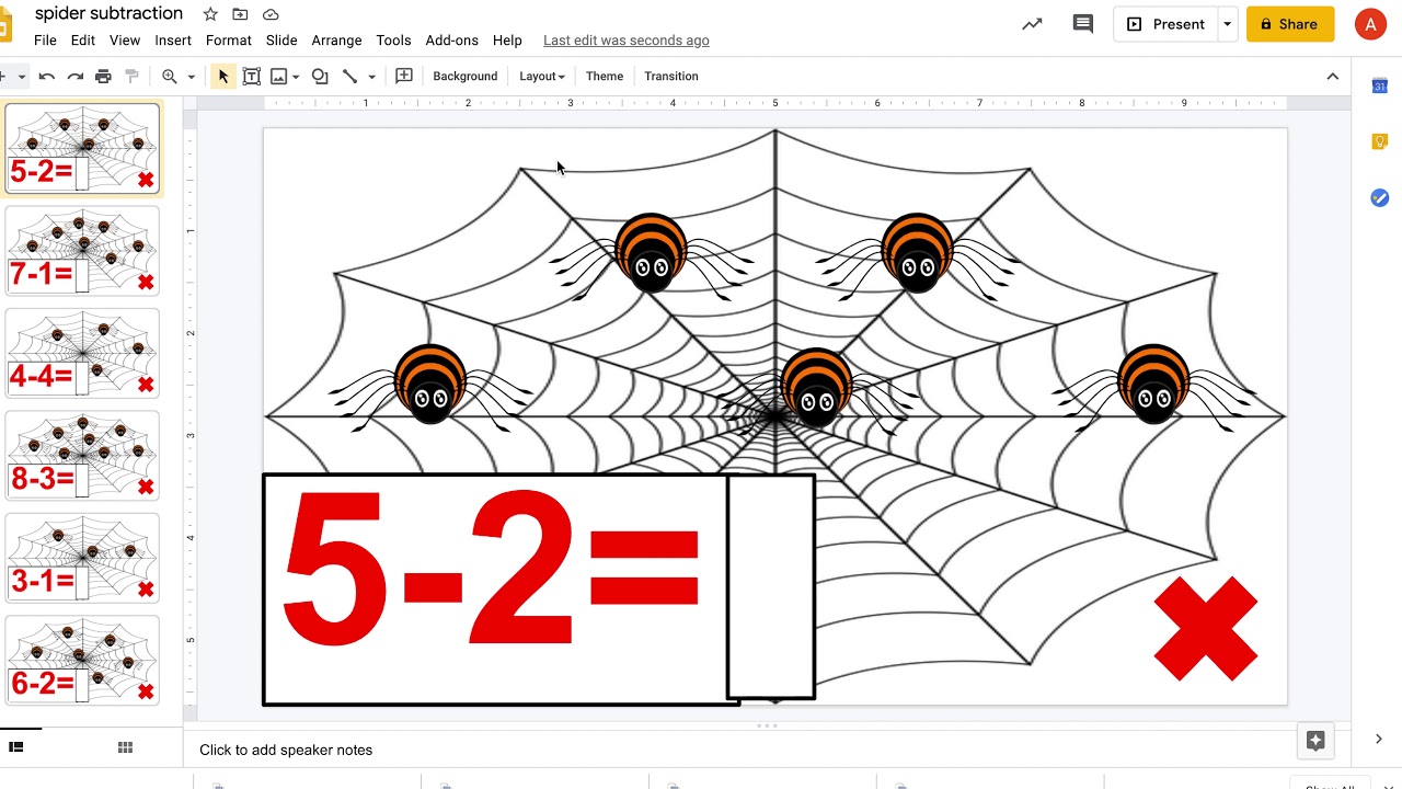 Spider subtraction instructions - YouTube