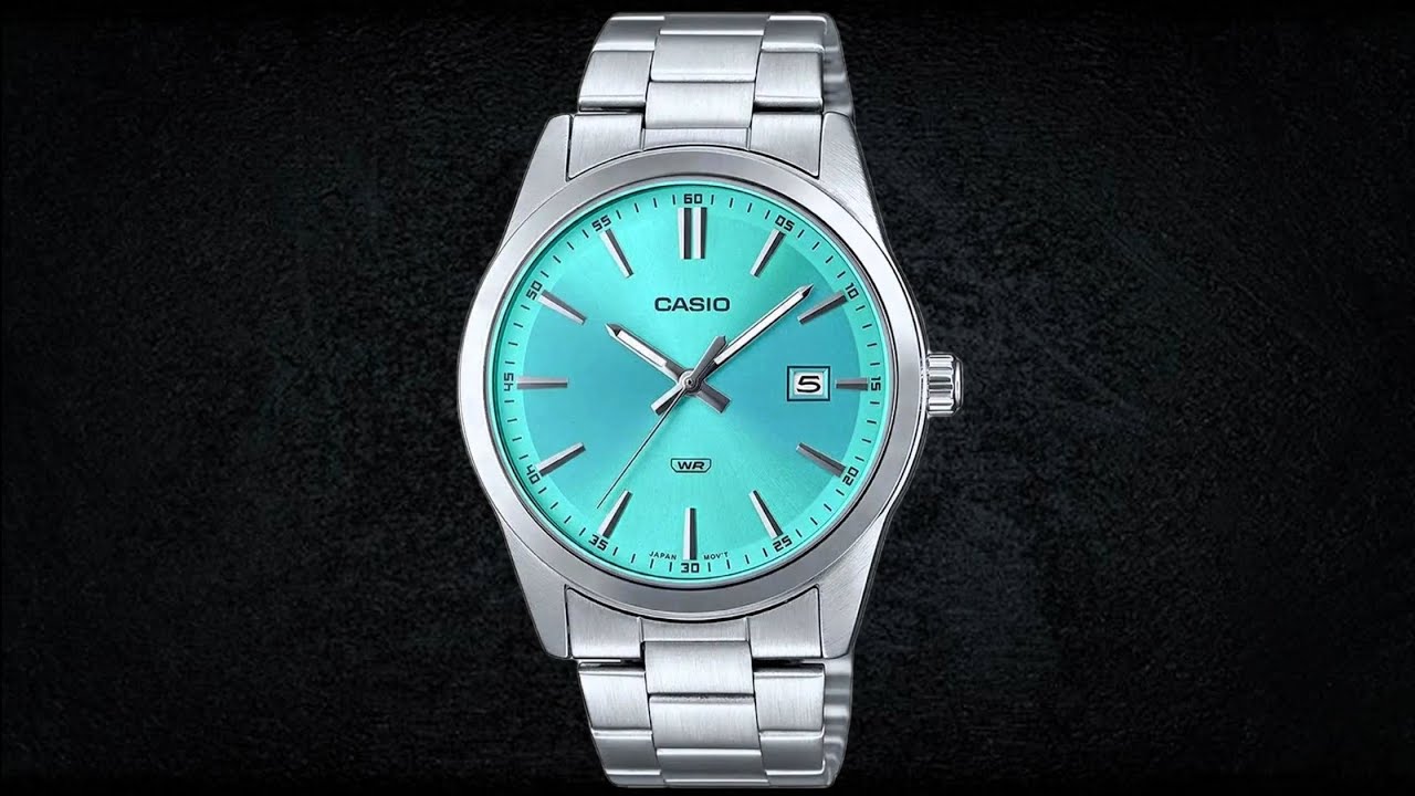 Casio Enticer Analog Turquoise Dial Men's Watch - YouTube