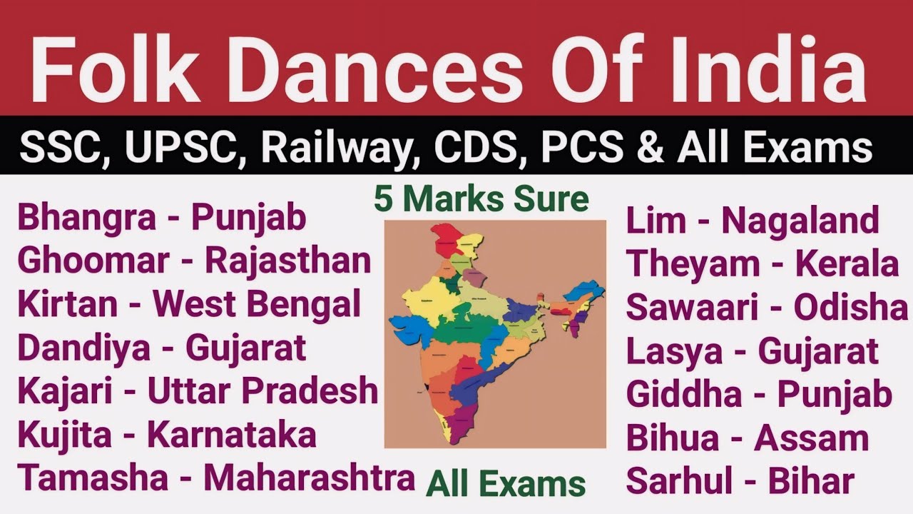 Folk Dance Of All States In India | सभी राज्यों की लोकनृत्य | State's ...