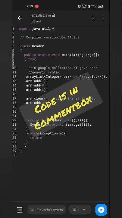 Basic ArrayList in java #coderworld #java #sorts - YouTube