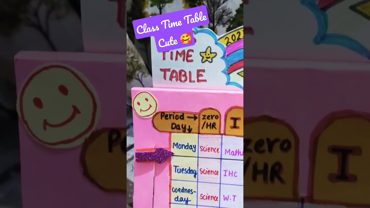 Class Time Table cute handmade youtubeshorts YouTube Class Time Table cute handmade youtubeshorts YouTube