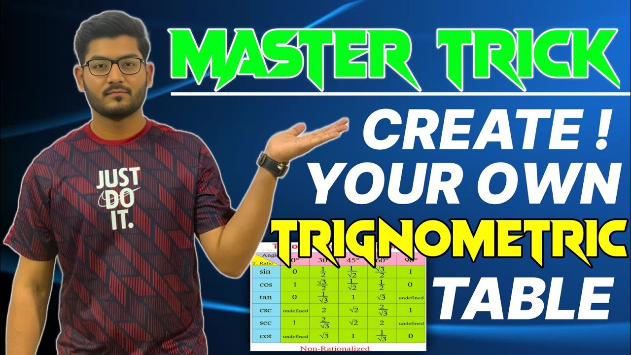 How to Design Trignometric Table | Trignometry | Maths - YouTube
