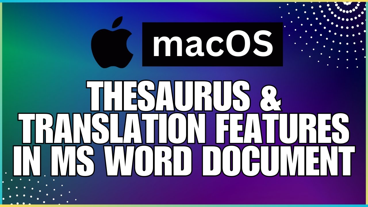 How To Use the Thesaurus and Translation Features In a Microsoft Word ...