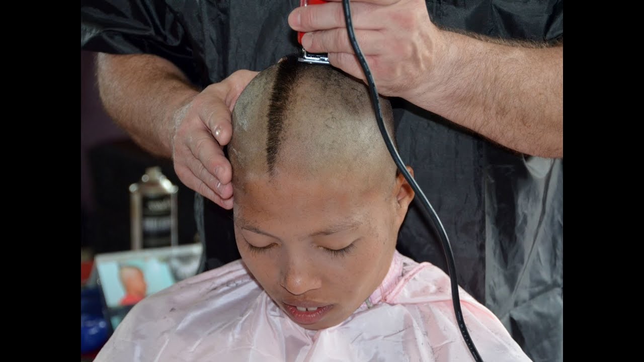 Girl clipper headshave - YouTube