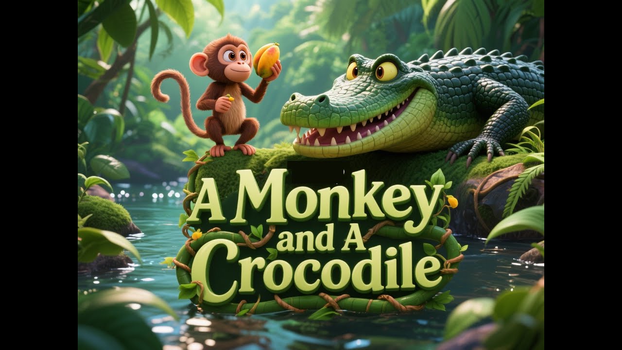 The Monkey and the Crocodile | Moral Story | English Fairy Tales ...