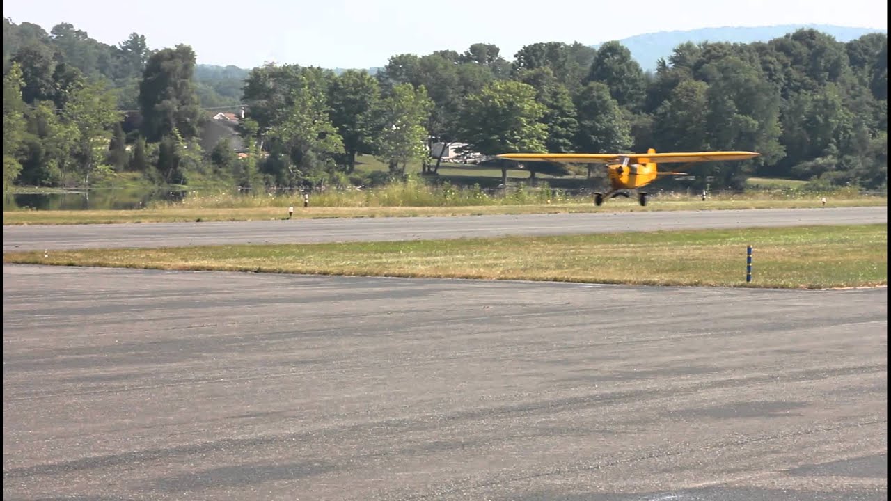 Piper Cub - Wheel Landing - YouTube