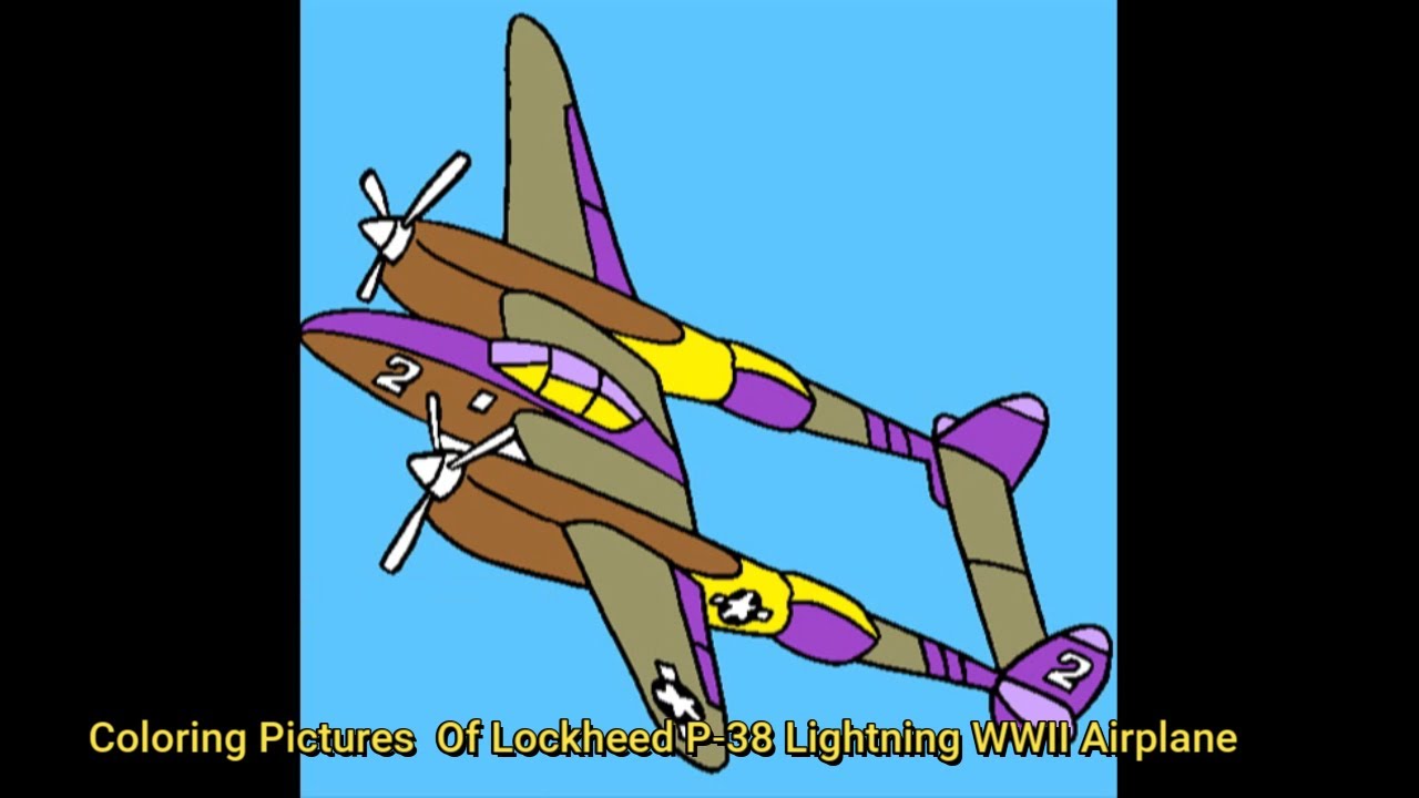 Coloring Pictures Lockheed P 38 Lightning WWII Airplane - YouTube