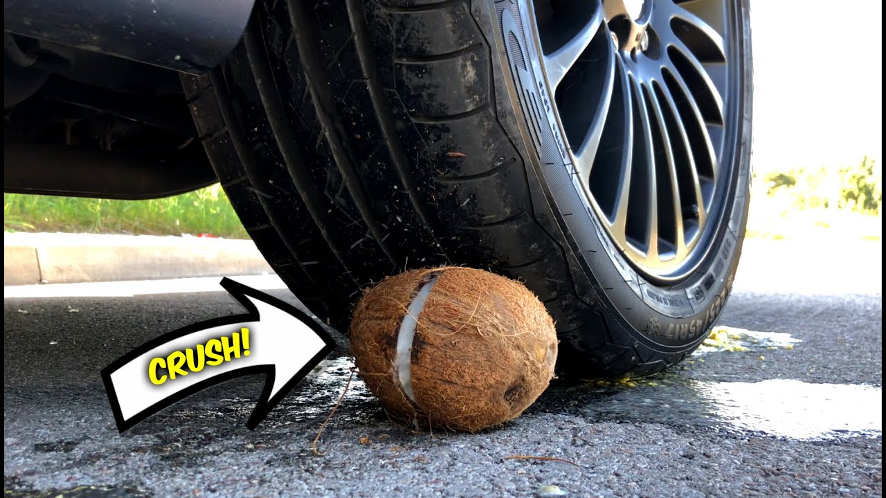 Crushing things with car! EXPERIMENT: CAR VS COCONUT! - YouTube
