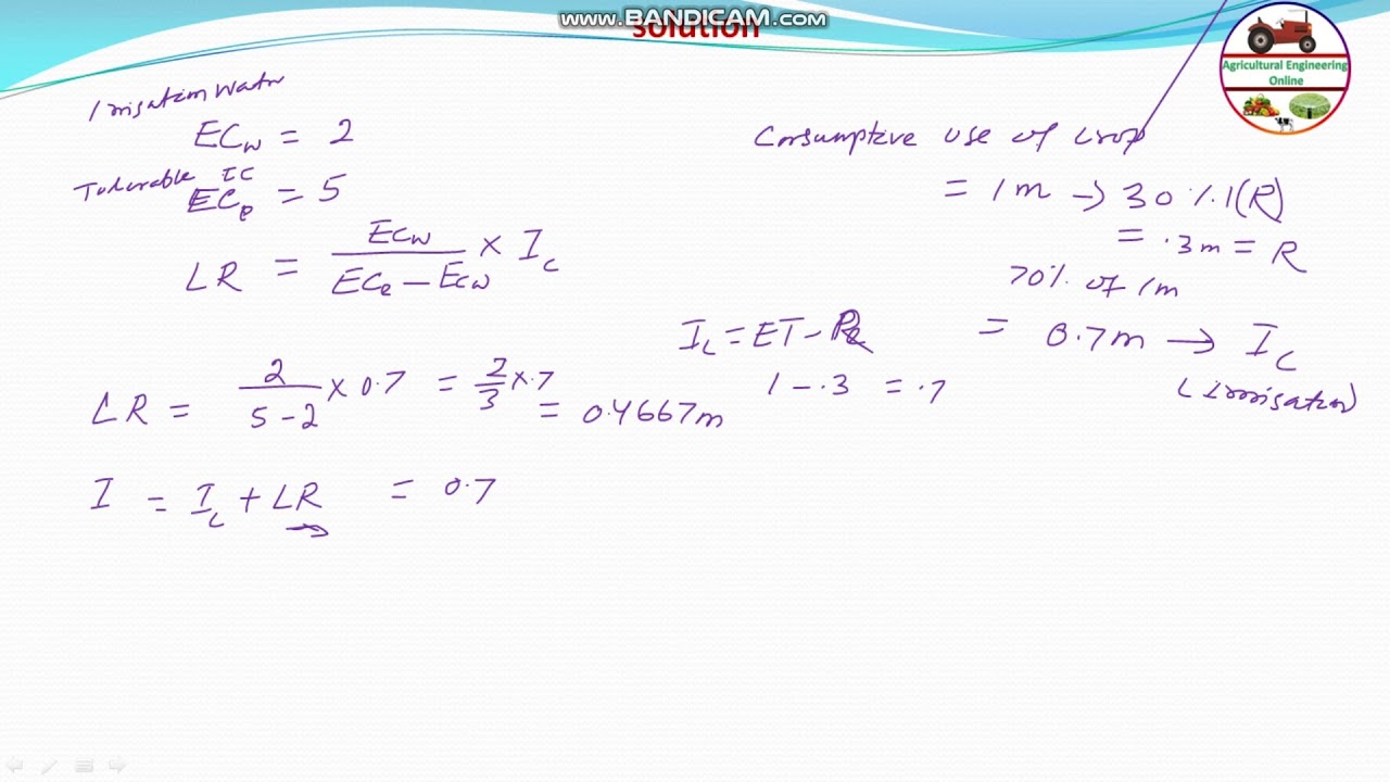 Leaching Requirement and Percolation Quantity GATE 2011 Q-39 - YouTube