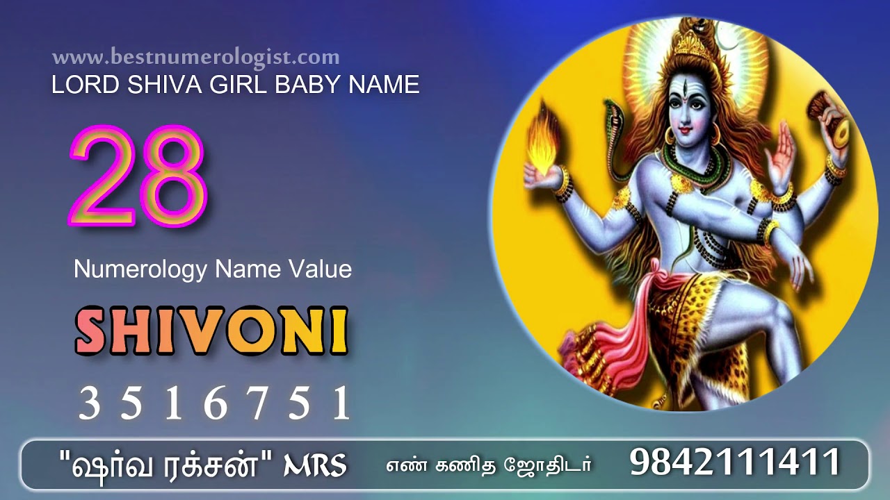 SHIVA PARVATHI GIRL BABY NAMES - NAME WITH NUMEROLOGY NUMERICAL VALUE ...