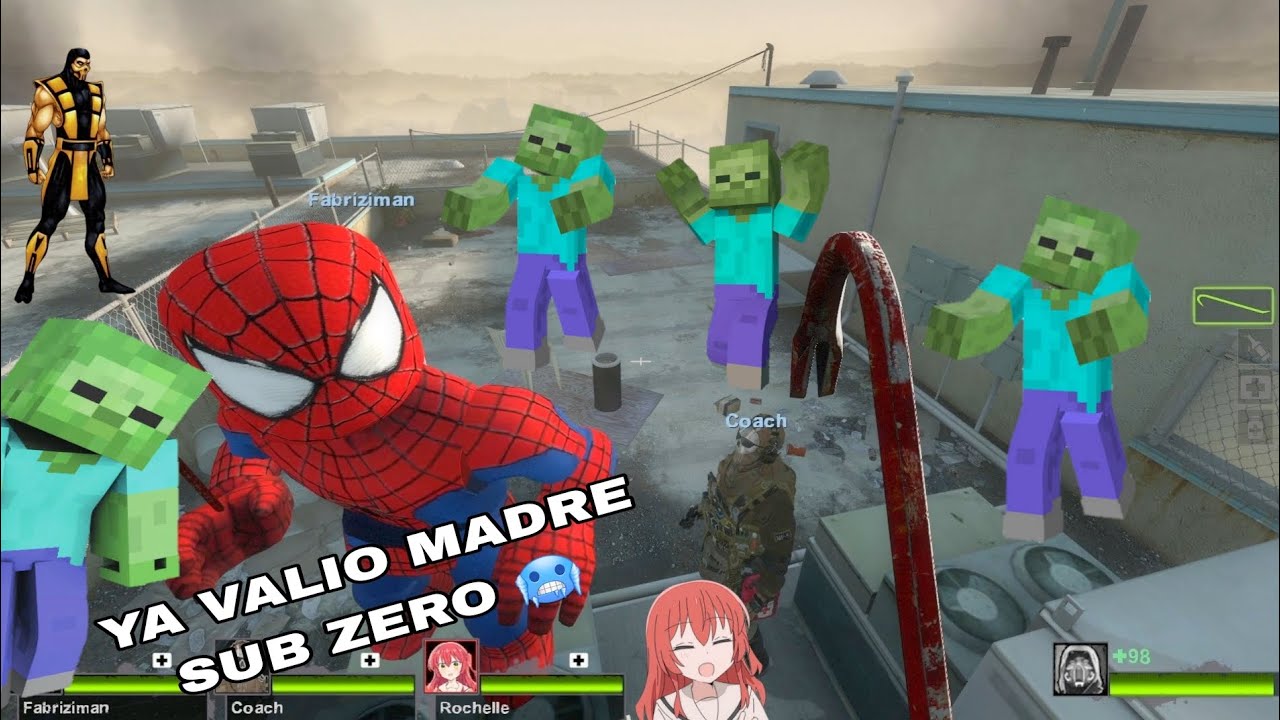 Los ZOMBIES NOS QUIEREN COMER En LEFT 4 DEAD 2 xd siendo Sub zero 🤯🤯 # ...