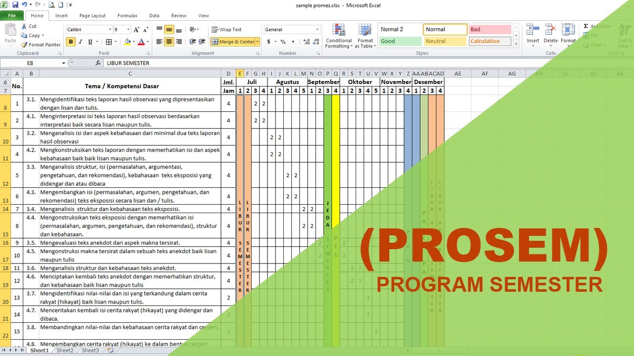 CARA MEMBUAT POGRAM SEMESTER (PROSEM) - YouTube