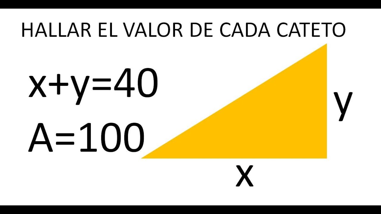 TRIÁNGULO RECTÁNGULO. Hallar los catetos. Conocemos el área y longitud ...