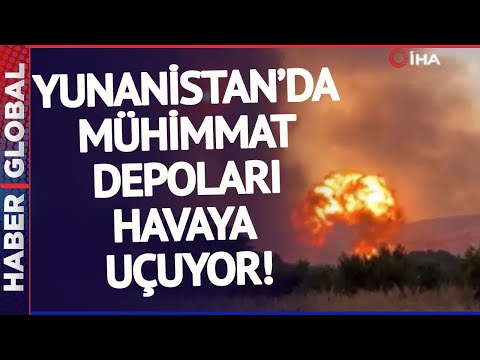 Rodos Adasındaki Orman Yangını Kontrolden Çıktı! Mühimmat Depoları Patlamaya Başladı!