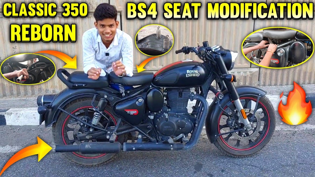 Royal Enfield Classic 350 Modification 🤩 | Classic 350 Reborn Seat ...