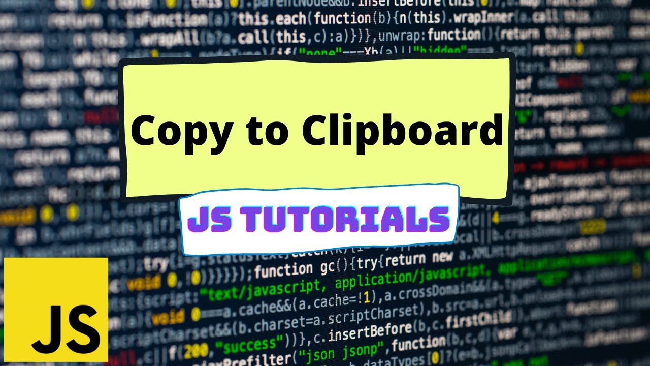 How To Copy Text To Clipboard Using Html And Vanilla Javascript Youtube