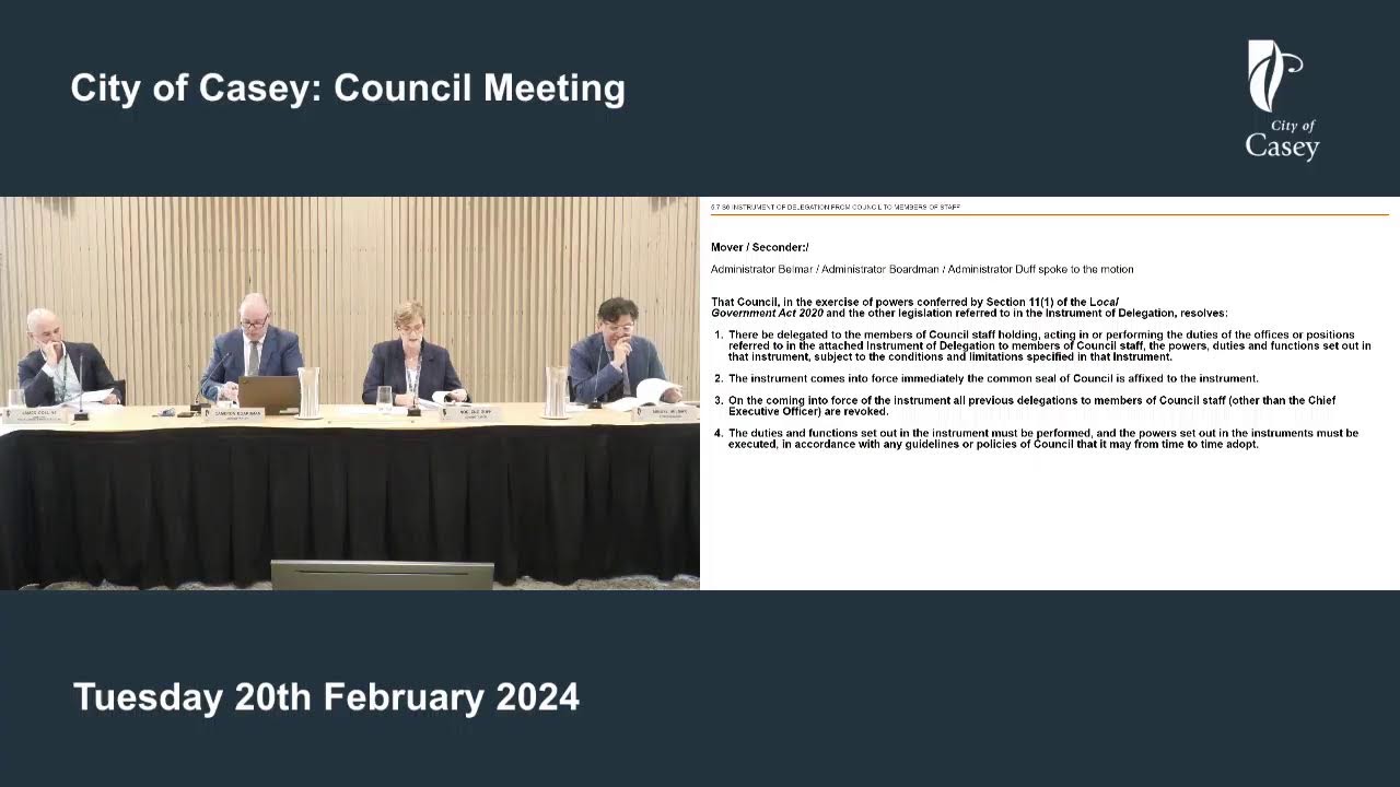 City Of Casey - Council Meeting - Tuesday 20th February 2024 - YouTube