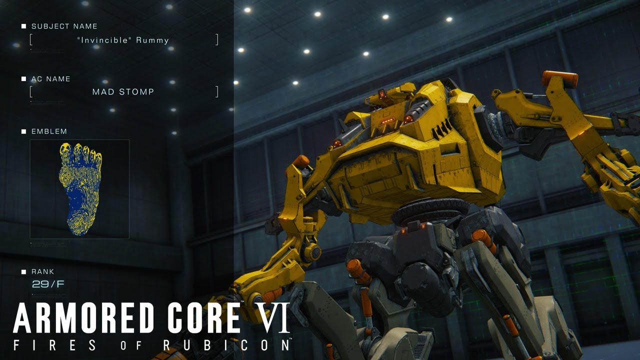 Armored Core 6 - 29F “Invincible” Rummy, AC MAD STOMP (Arena 1) - YouTube