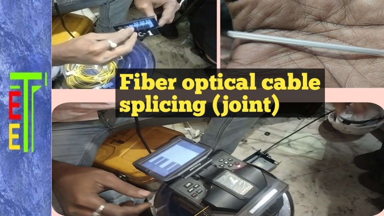 Fiber optical cable splicing - YouTube