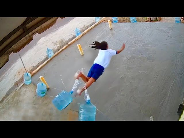 A Girl Falling Over A Cement Block 107 Falling Off Ladder Stock Photos