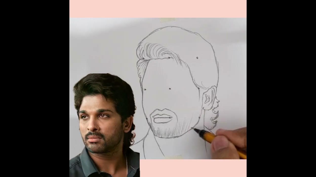 How to draw Allu Arjun Drawing - YouTube