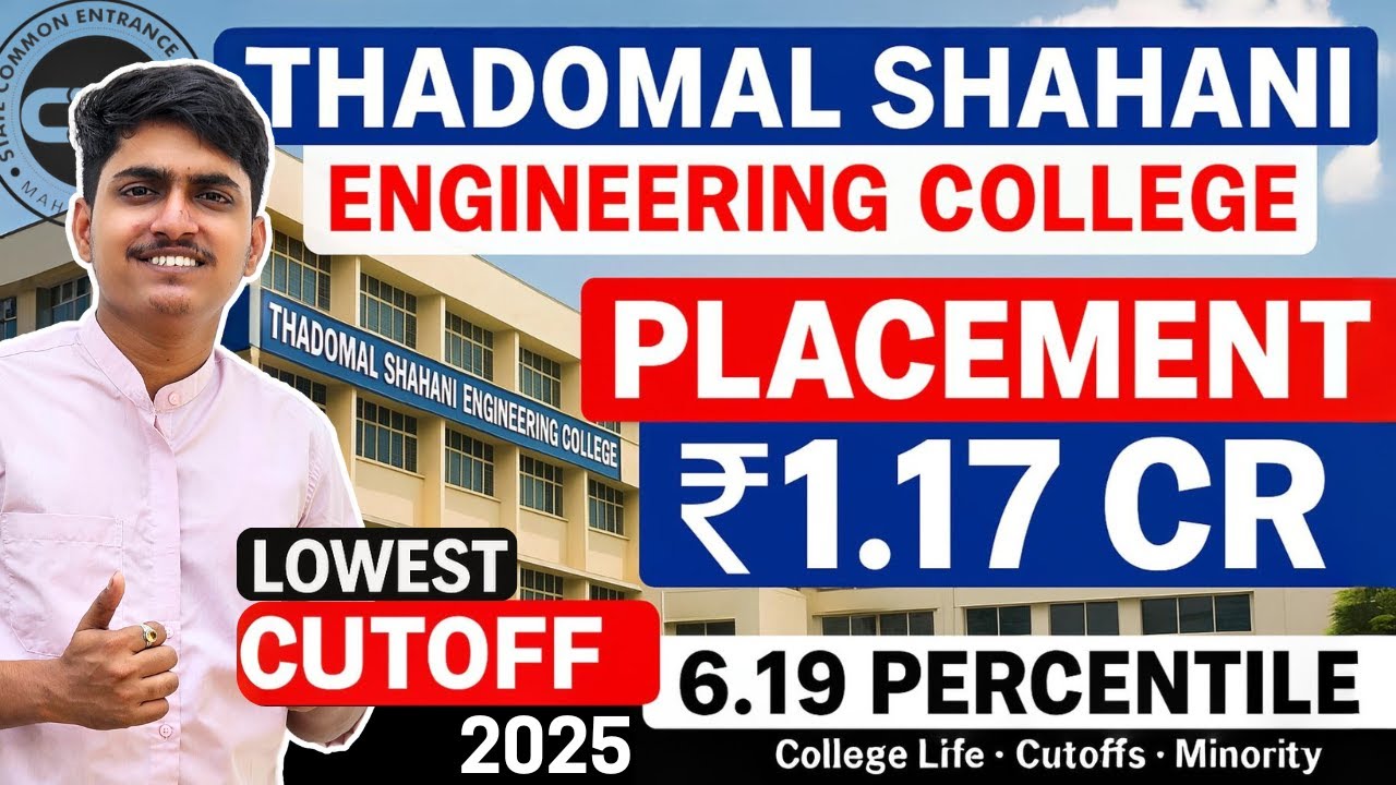 TSEC Mumbai – ₹1.17 Cr Package!🔥 Cutoff at Just 6.19%ile | Thadomal ...