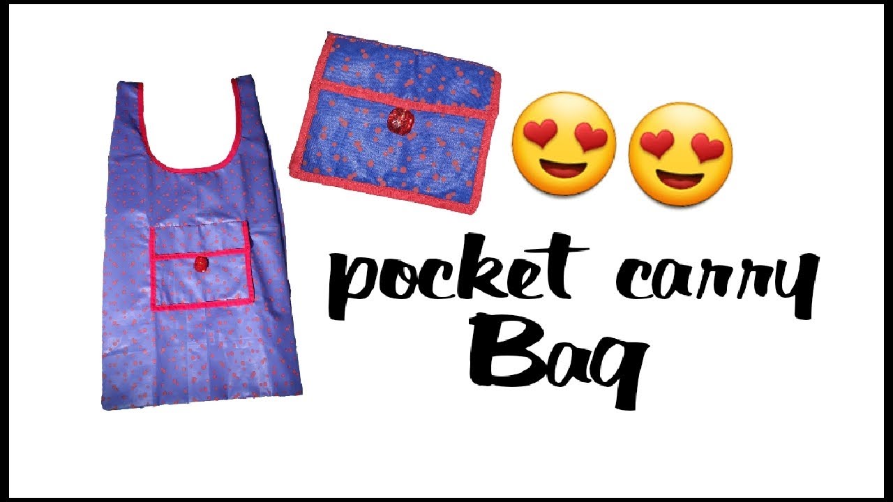 How to make pocket carry bag (cutting and stitching) (easy way) - YouTube