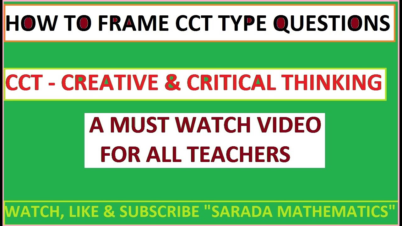 how to frame CCT type questions II CCT II creative and critical ...