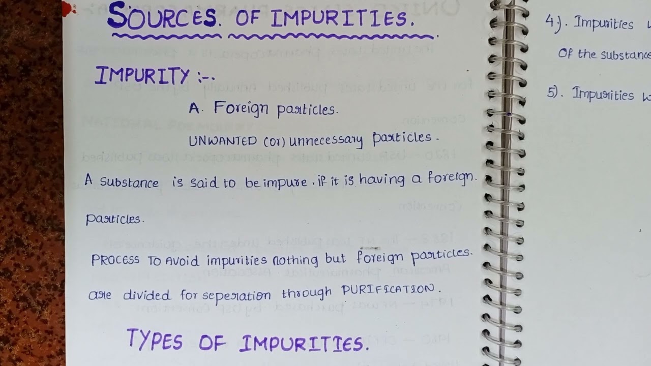 THE TYPES OF IMPURITIES FROM INORGANIC CHEMISTRY. 👍😊# - YouTube