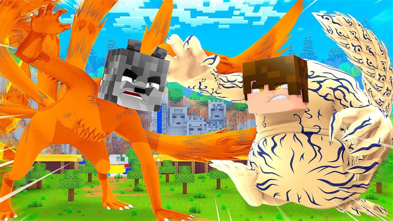VIRAMOS a KURAMA e SHUKAKU do NARUTO e LUTAMOS no MINECRAFT - YouTube