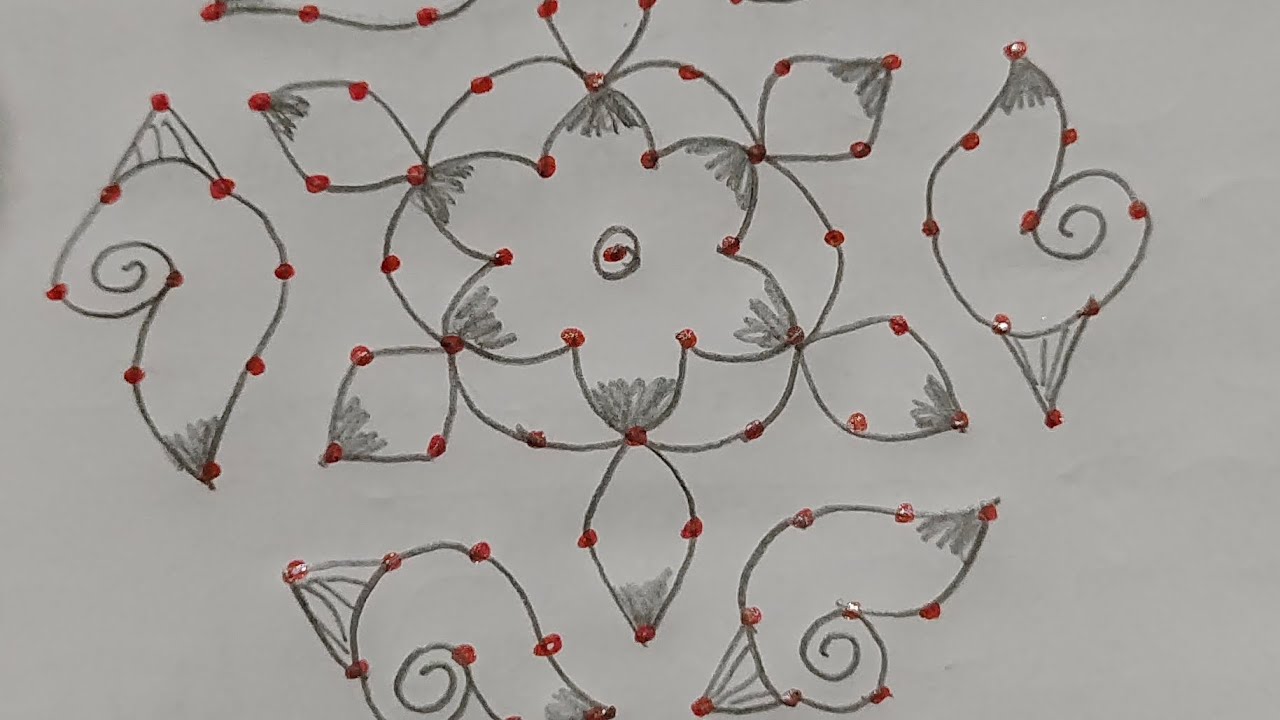 11-6 middle dots festival designs for beginners / shanku Rangoli ...