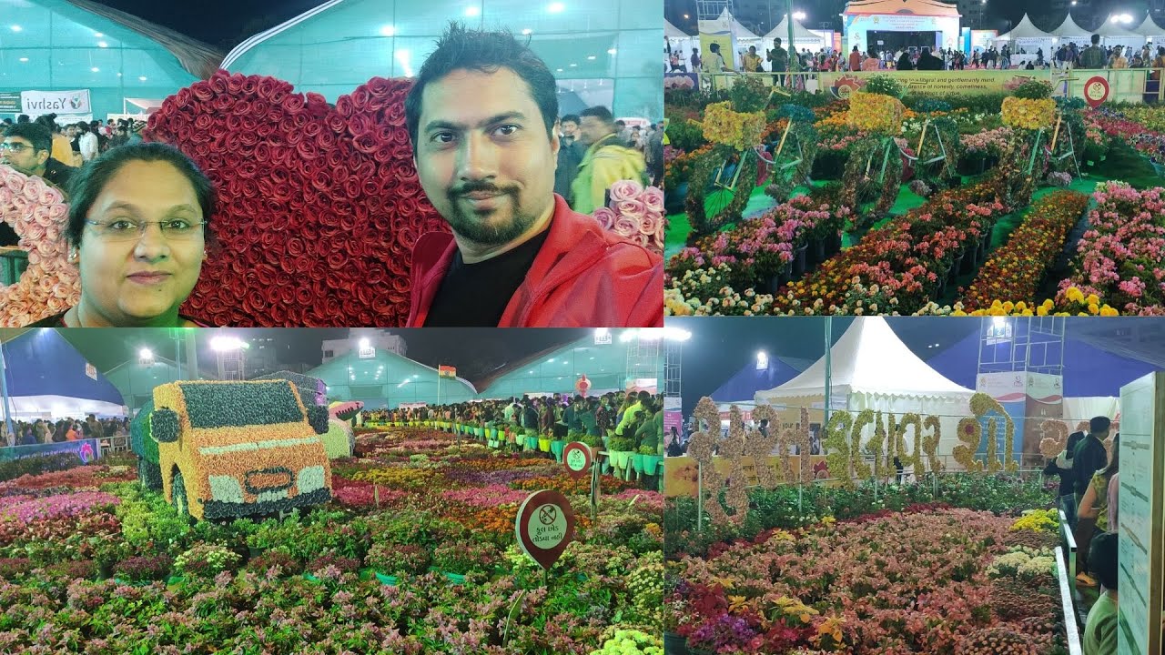 Surat flower show mein pohoch gaye... #suratflowershow # ...