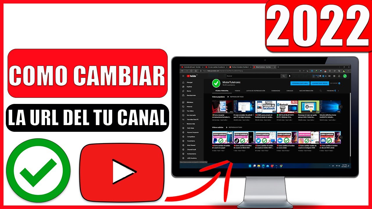 Como cambiar la url de mi canal de youtube 2022 - YouTube