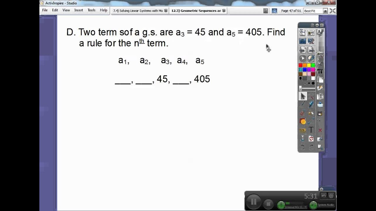 Geometric Sequences and Series - Section 12.3 - YouTube