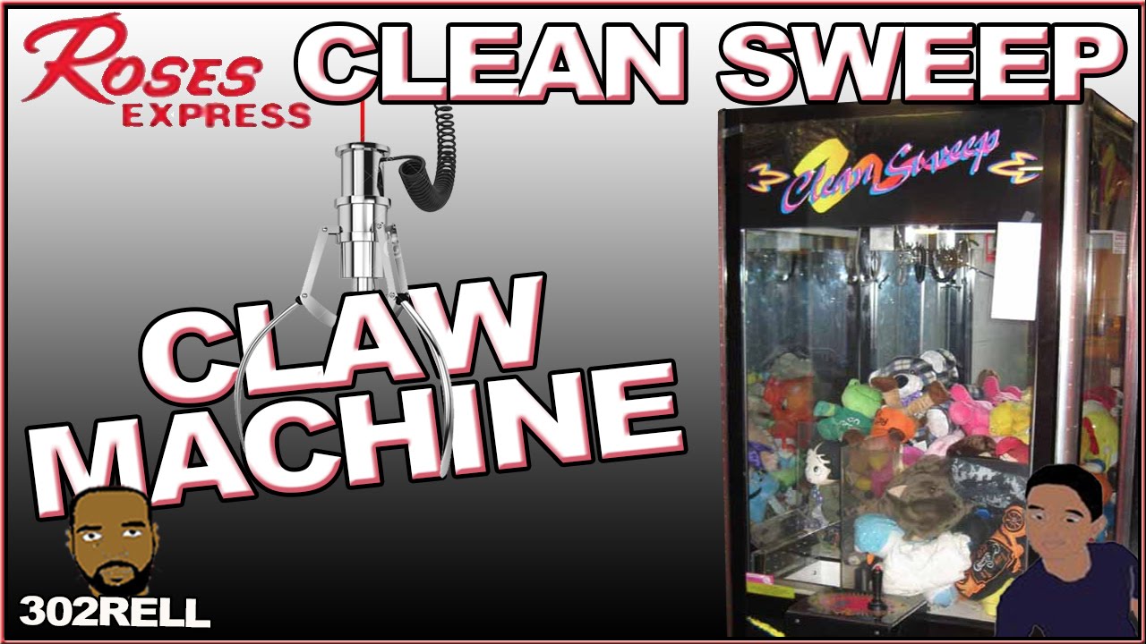 ROSES Express Clean Sweep Claw Machine Arcade Crane Game - YouTube
