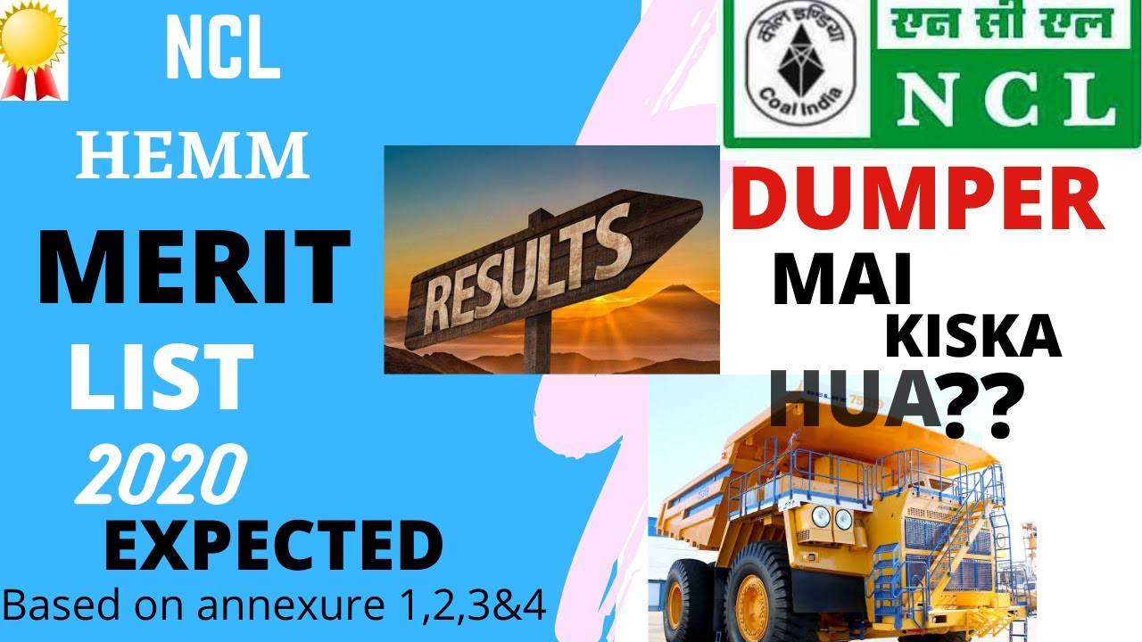 NCL HEMM OPERATOR EXPECTED MERIT LIST|Ncl Cut Off| Hemm operator cutoff ...