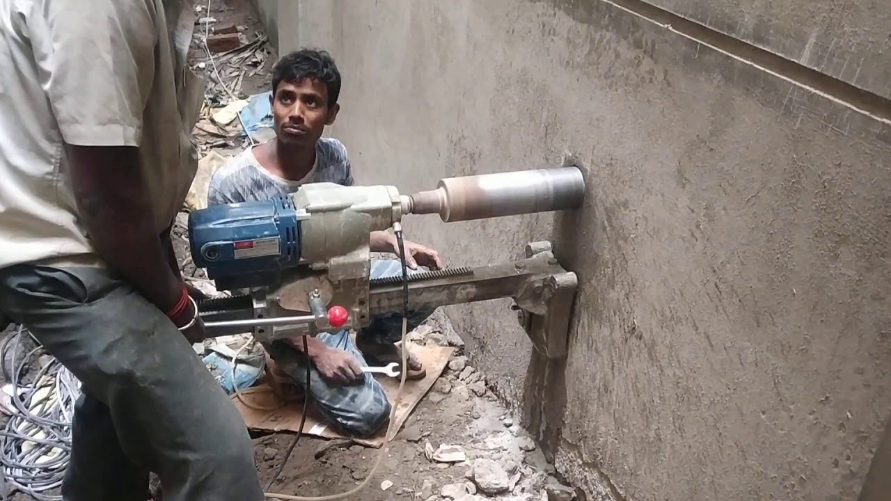 Core cutting | RCC concrete wall | Tamil | New technology RCC concrete ...