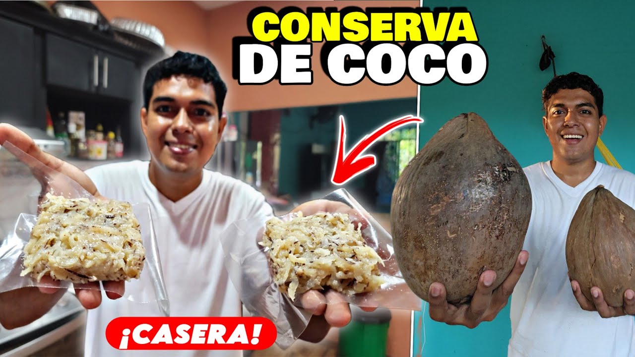 HACIENDO CONSERVA DE COCO 100% SALVADOREÑA 🇸🇻 LA RECETA MAS FACIL DE HACER 🥥 - YouTube
