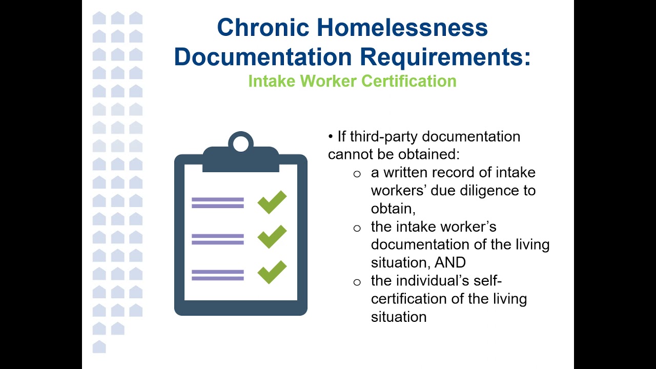 Chronic Homelessness Definition and Documentation Requirements - YouTube