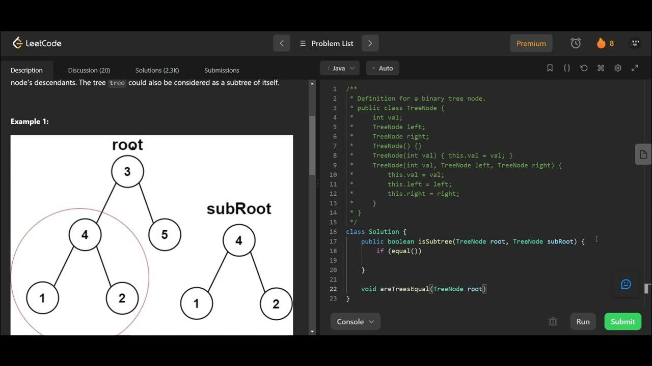 Subtree Of Another Tree Leetcode 572 Java Youtube
