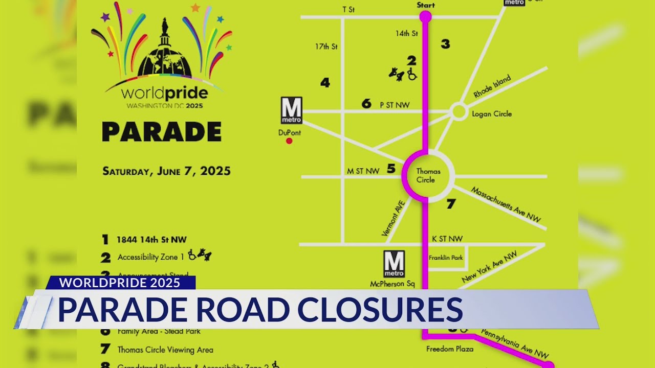 Road closures for Worldpride Parade, Block Party in DC - YouTube