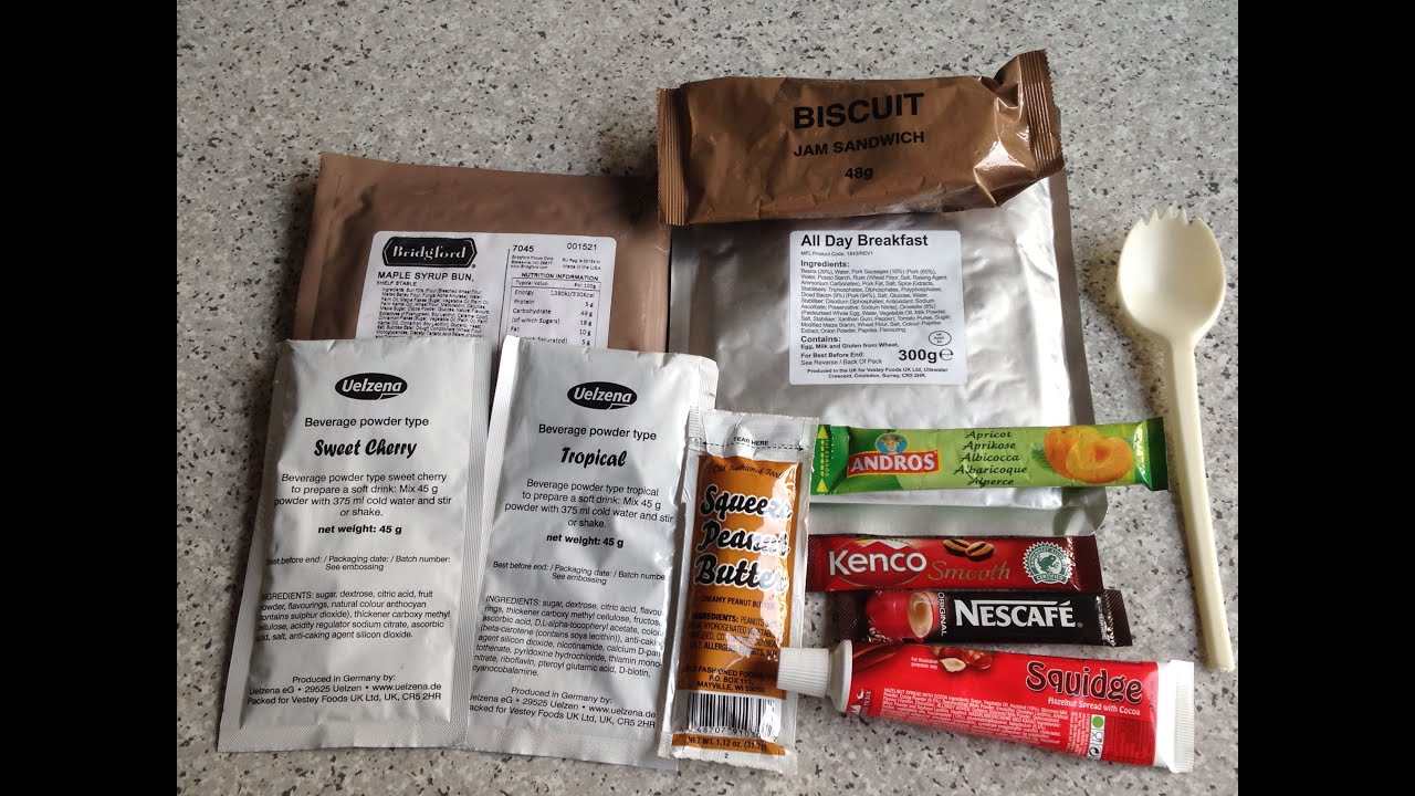 MRE Review: British 24 Hour Ration Pack Menu #4 Part 2: Breakfast - YouTube
