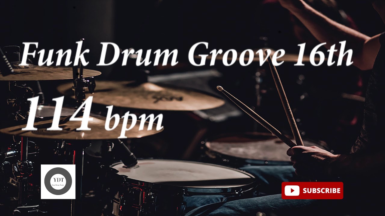 Funk Drum Groove HH 16th - 114 bpm - HQ - YouTube
