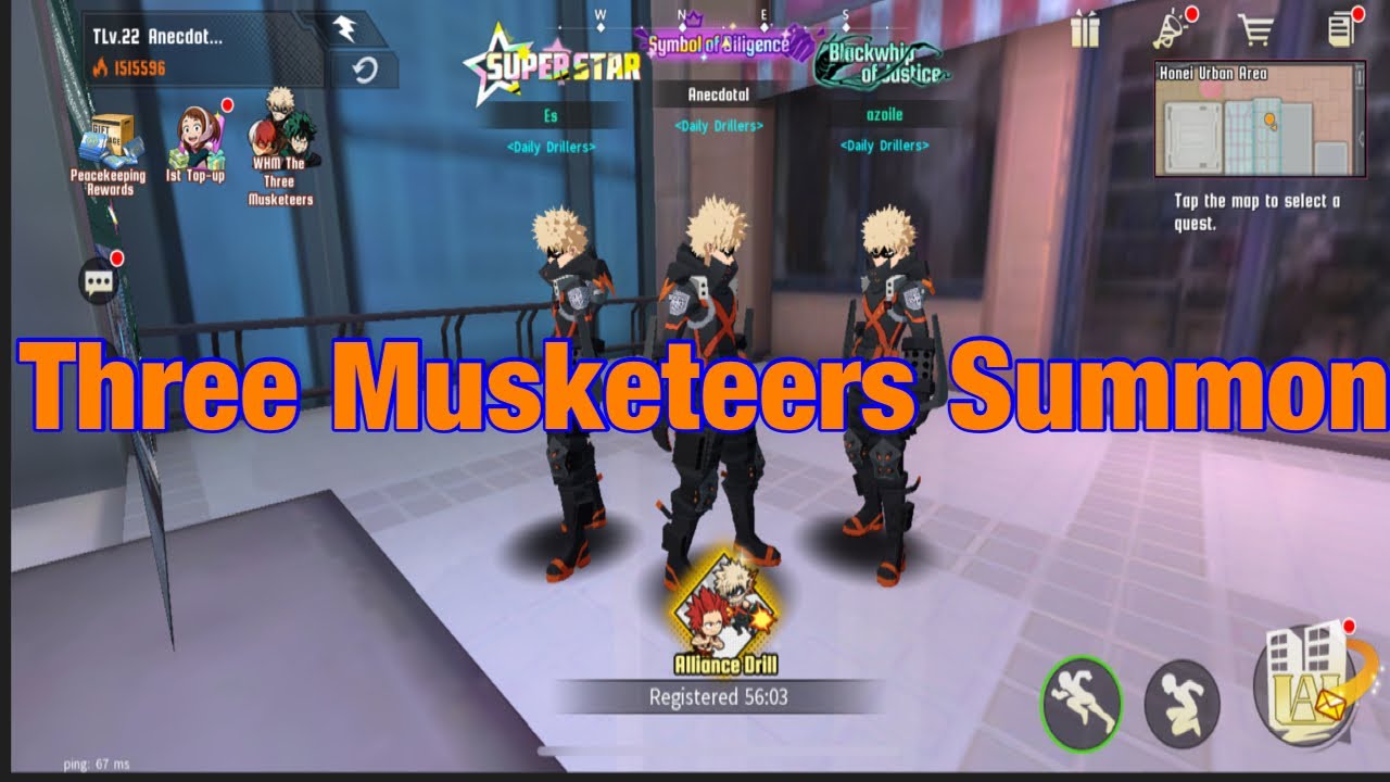Three Musketeers Summon - My Hero Academia: The Strongest Hero - YouTube
