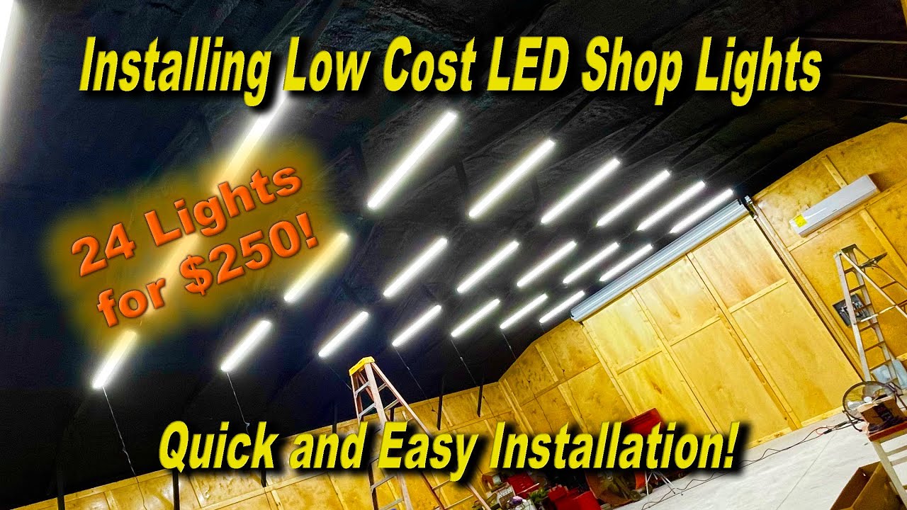 Installing Low Cost LED Shop Lights - YouTube