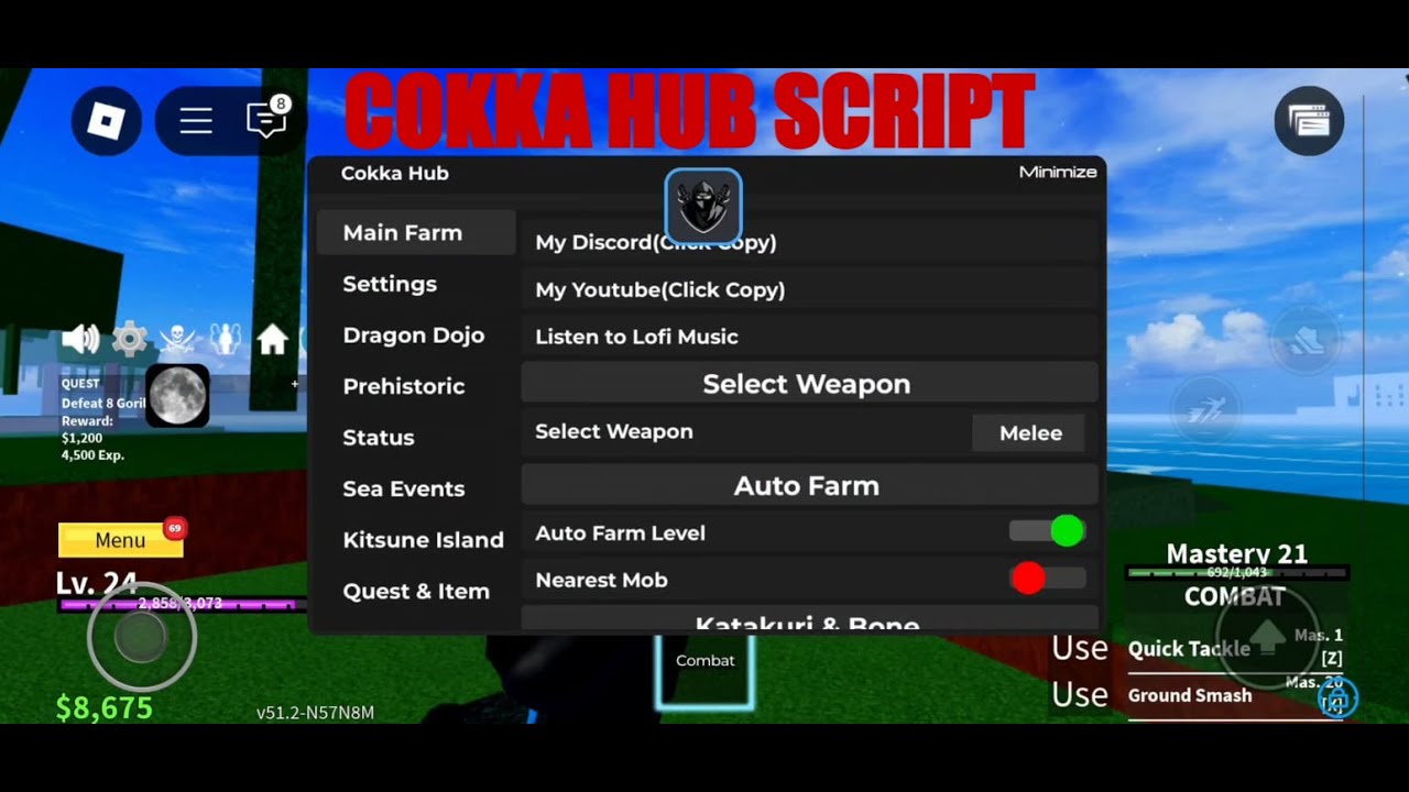 [New] Cokka Hub Script (January 2025) Blox Fruits, Auto Farm 1000% ...